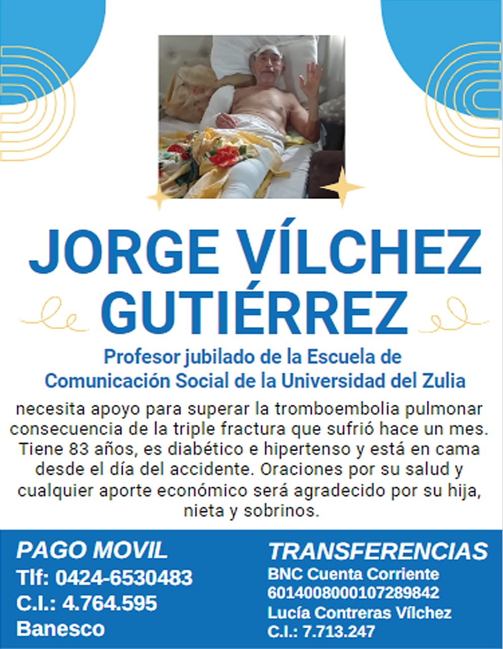 Jorge Vilchez, profesor de LUZ, necesita ayuda - RDN Red Digital ...